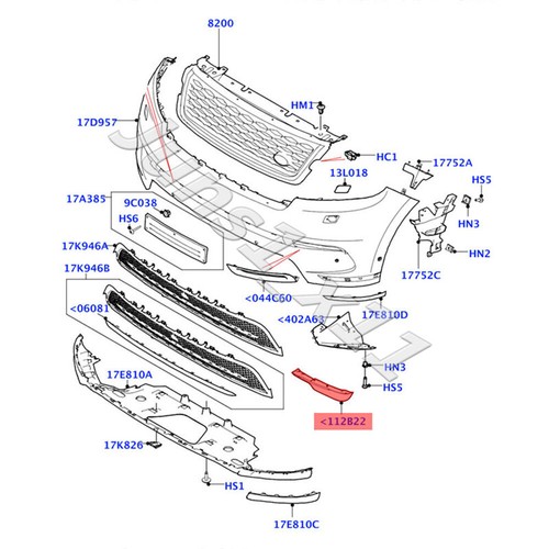 Right Passengers Front Bumper Lower Air Deflector For Range Rover Velar ...