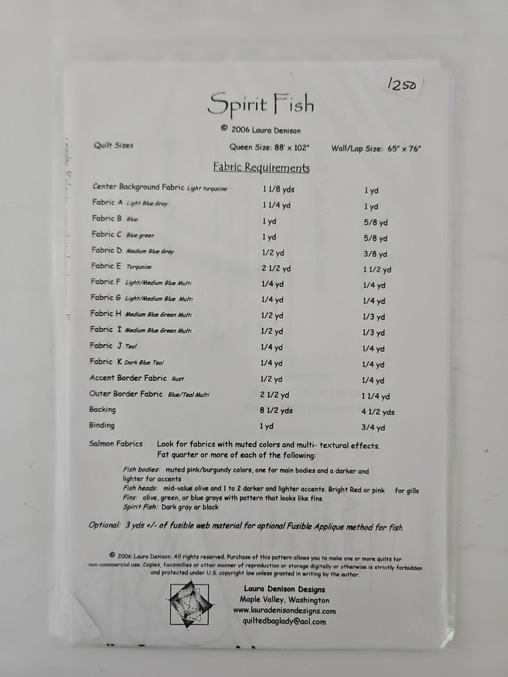 Laura Denison Designs SPIRIT FISH Pacific NW Salmon Applique Quilt ...
