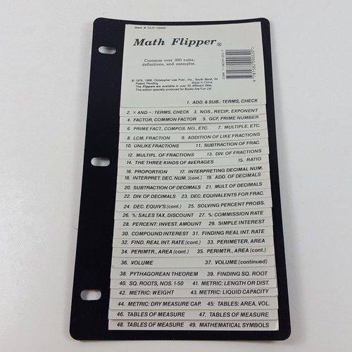 Math Flipper Flip Cards Education Reference Christopher Lee CLP-190W Homeschool 1582090327 | eBay