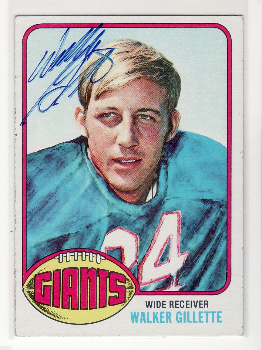 WALKER GILLETTE NEW YORK GIANTS 1976 TOPPS #214 RICHMOND AUTOGRAPHED ...