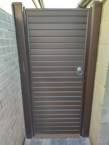 Brown composite garden gate plastic gate 6ft high x 3ft wide +++NEW ...