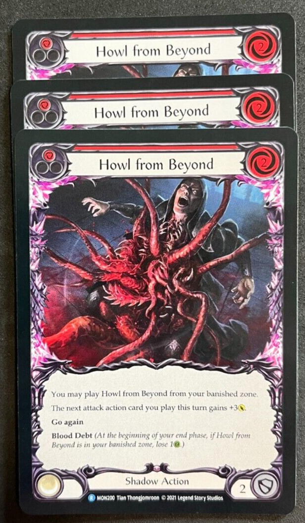 Flesh and Blood - Howl from Beyond Red x3 - MON200 - 1st Edition - Rare ...