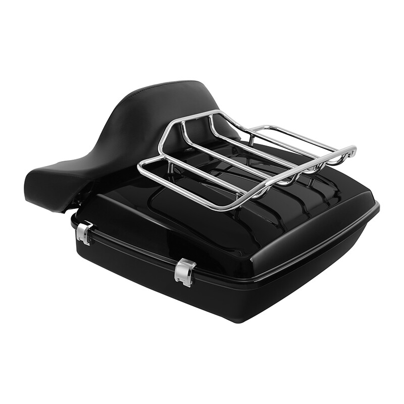 Chopped Trunk Rack Backrest Pad Fit For Harley Touring Street Road ...