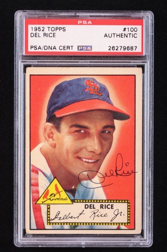 Del Rice Signed 1952 Topps #100 (PSA) Extremely Rare! | eBay