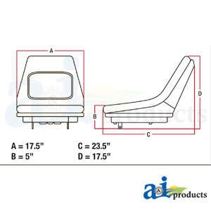 AM126865 Seat fits John Deere Lt133 Lt155 Lt166 LTR155 LTR166 455 415 ...