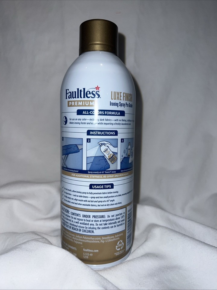 Faultless Premium Starch Luxe Finish Ironing Spray Pro Grade All Colors ...