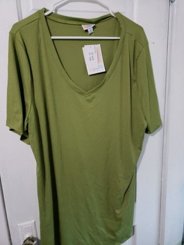 NWT NEW LuLaRoe Iris Solid Ribbed Olive Green V-Neck Tunic Top XL | eBay