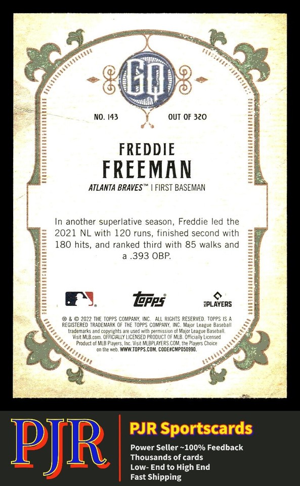 2022 Topps Gypsy Queen #143 Freddie Freeman Atlanta Braves | eBay