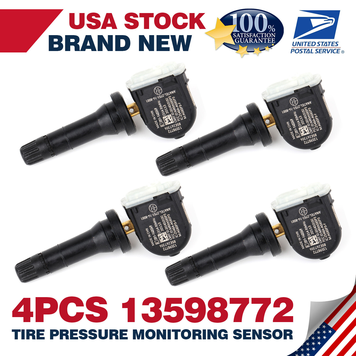 4Pcs Premium OEM 13598772 For BUICK CADILLAC CHEVROLET TIRE PRESSURE ...