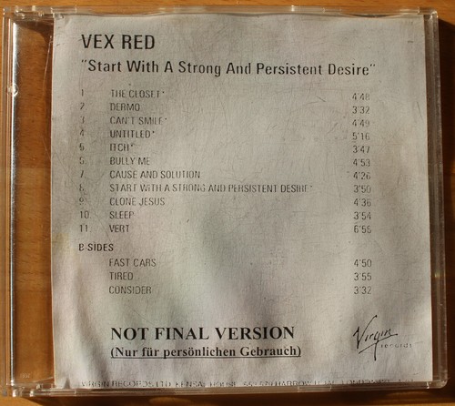 Vex Red Start With A Strong And Persistent Desire (Promo CD) | eBay