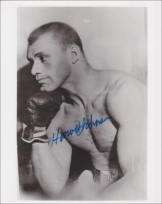 Boxer Harold Johnson Signed B&W 8x10 Photo with B&E Hologram | eBay