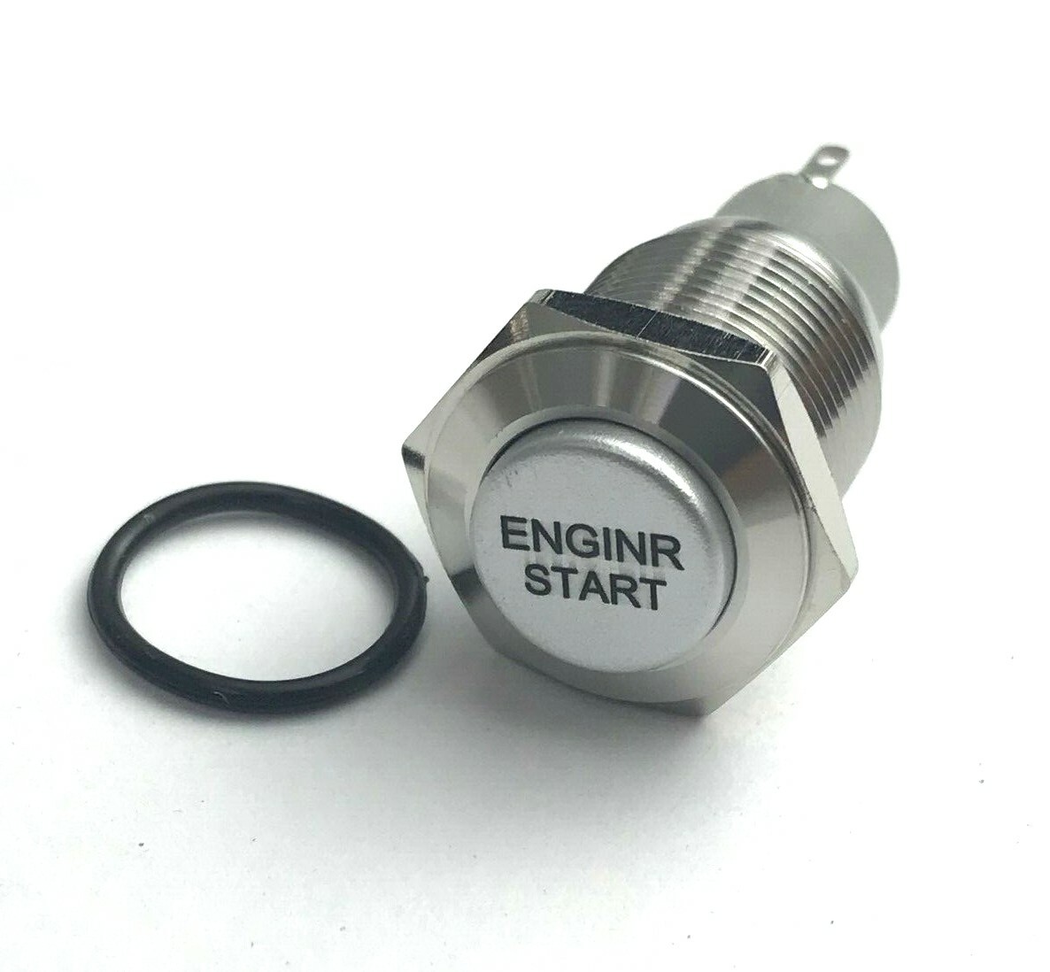 EnginR LED Momentary Stainless Steel Push Button Panel Mount Power ...