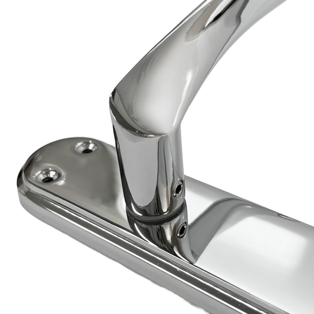 Genova Door Handles Polished Chrome Twist Lever Latch on Modern Marina ...