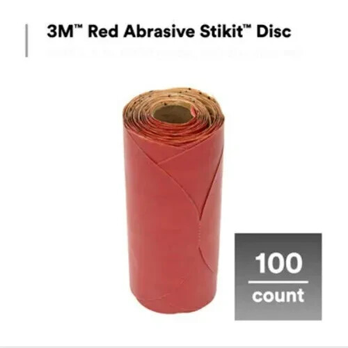 3M™ Red Abrasive Stikit™ Disc, 01105, 6 in, P800 grade, 100 discs per ...