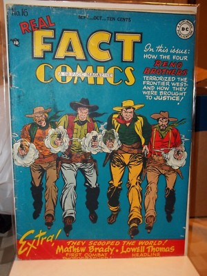 DC REAL FACT COMICS 16 V/G 1948 PLANETEERS 1ST? TOMMY TOMORROW KIRBY ...