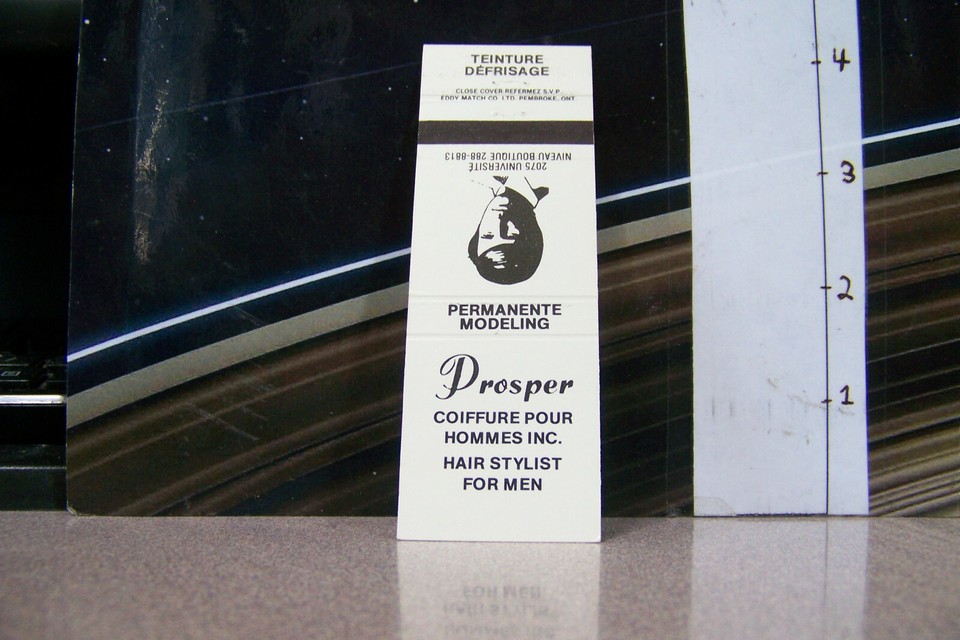 Vintage Matchbook Cover V6 Canada Prosper Hair Stylist For Men Ontario ...