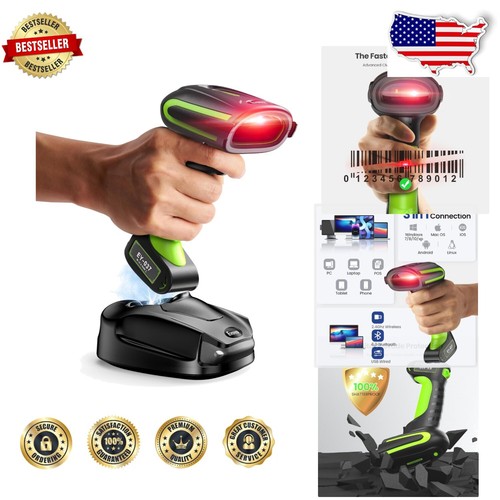 Ergonomic Wireless Barcode Scanner - Waterproof & Multi-Device ...