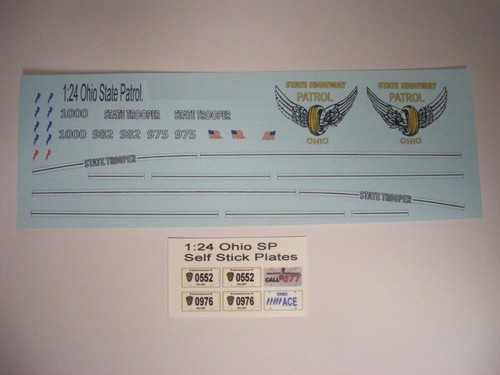 Ohio State Patrol 1:24 Water Slide Decal Set Fits 4- Door Sedan or ...