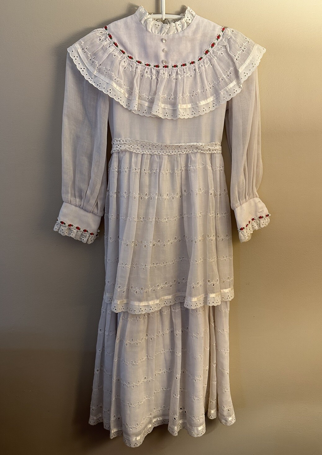 Dorissa of Miami Little Girls White Dress Prairie Vic… - Gem