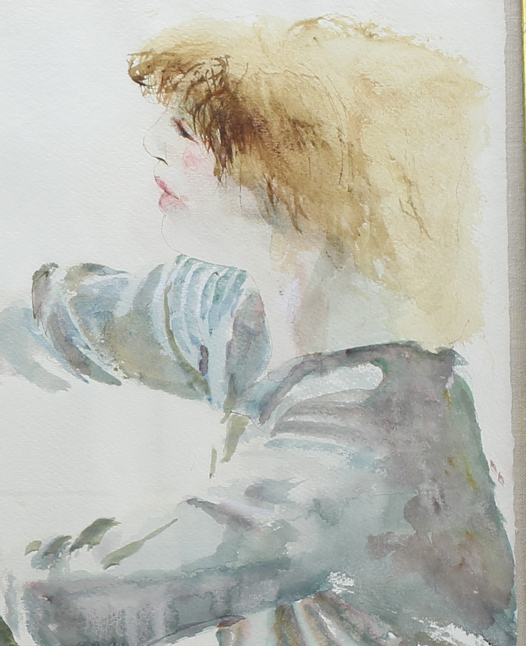 David Remfry (American British, 1942) Watercolor Two Women Having Cake ...