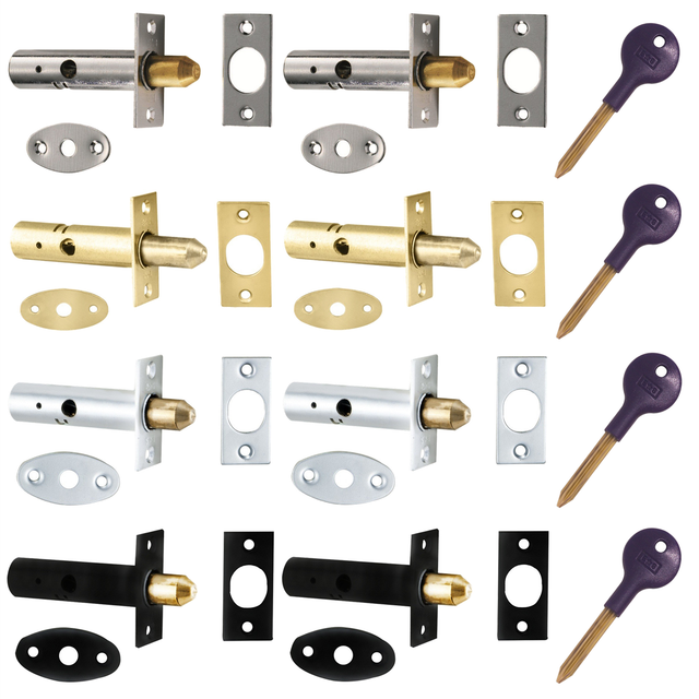 Carlisle Brass Security Rack Bolts Star Door Lock 60mm Long Splined Hex ...