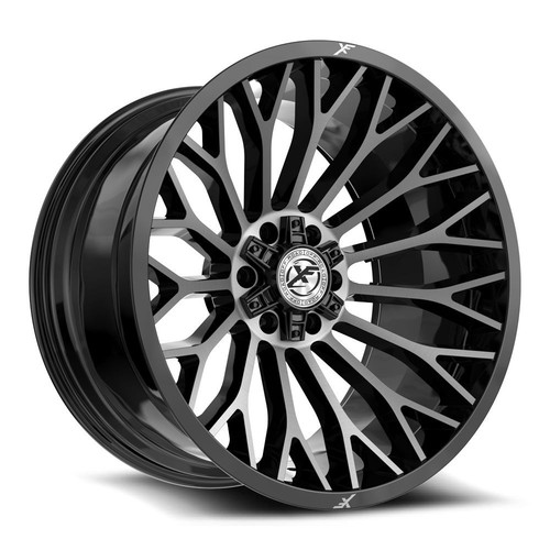 20x12 XF Off-Road XF-237 Gloss Black Brushed DDT Wheel 5x5/5x5.5 (-44mm ...