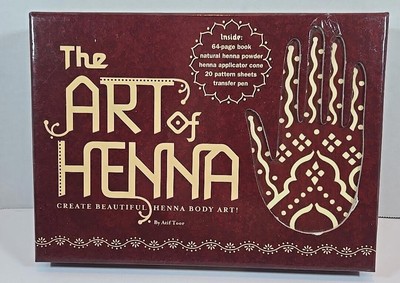 The Art of Henna Create Beautiful Body Art Book and Paint Set In Box ...