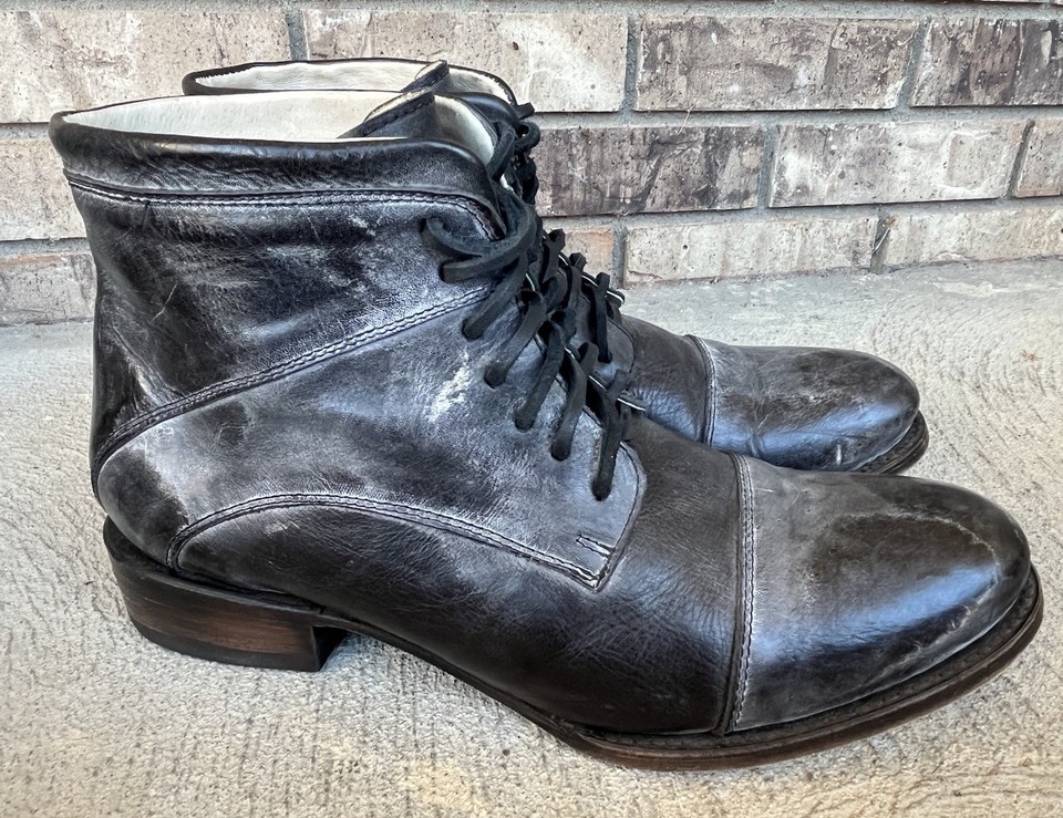 Freebird By Steven Mercer Men's 10 Distressed Leather Ankle Boots Gray ...