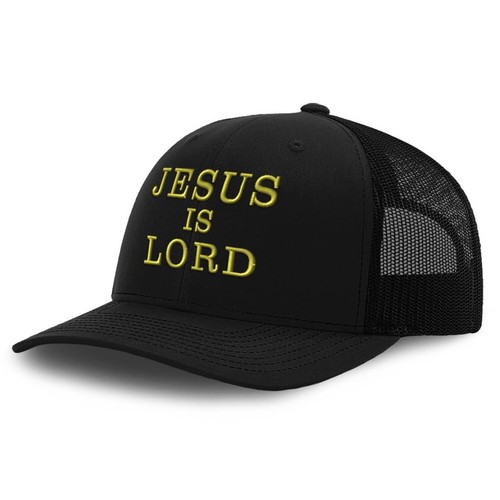 Custom Mesh Cap Hat Embroidered Jesus is Lord God Christ Christian ...