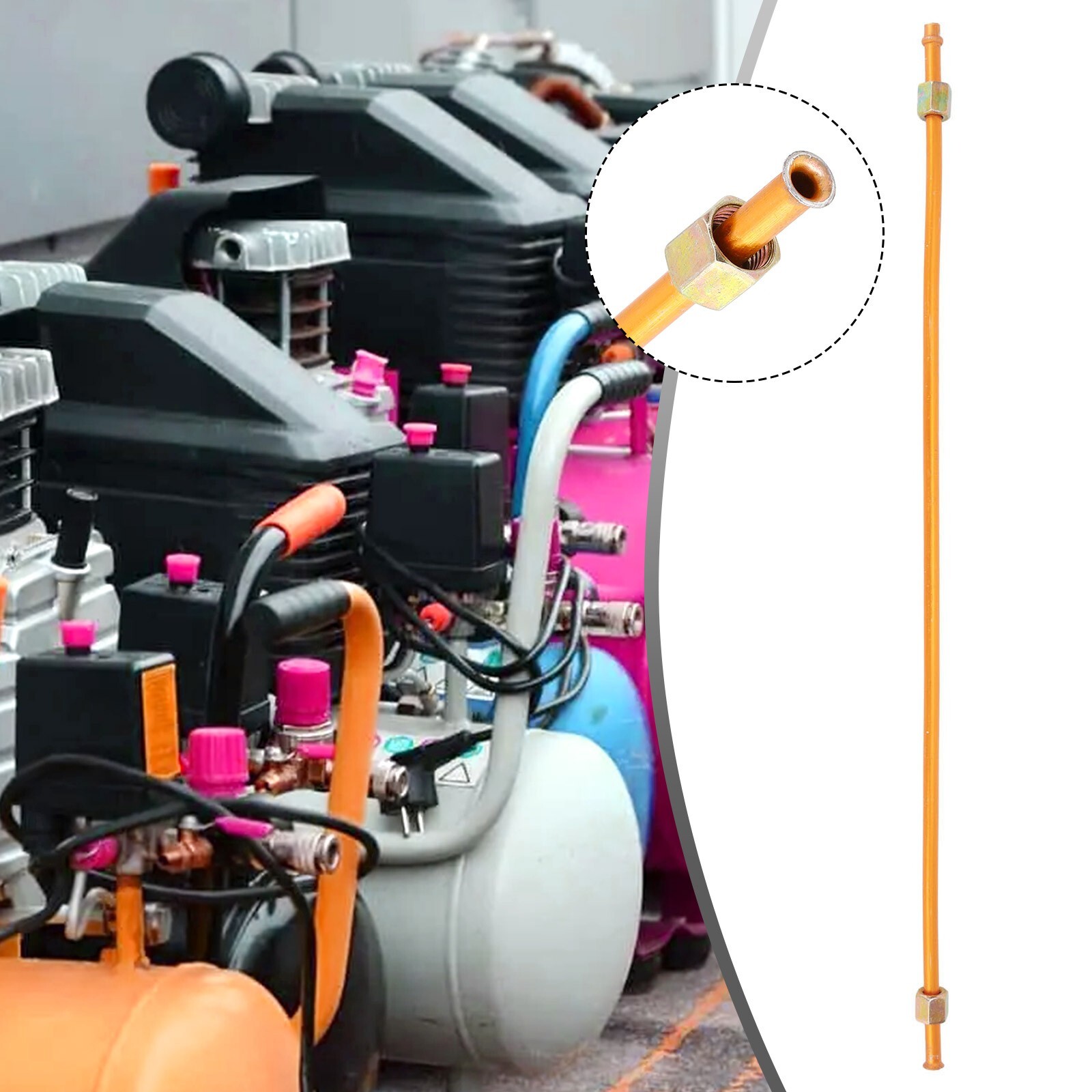 Exhaust Tube Air Compressor Approx.400mm/15.75\" Bell Mouth Copper G1/8 ...