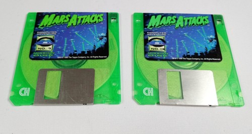 2 Mars Attacks 1996 Topps Computer Adventure Game Mission Disk #1 3.5 ...