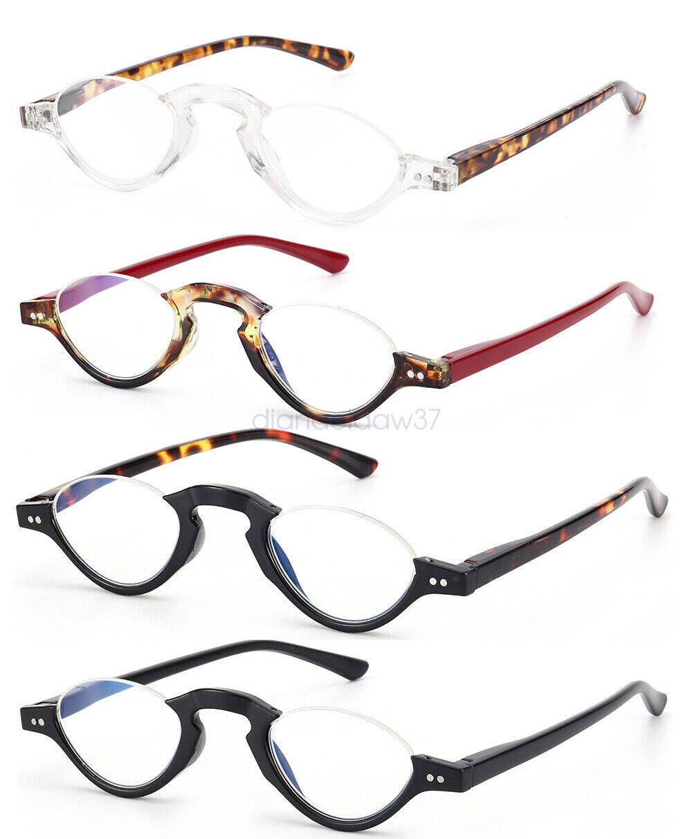 Vintage Half Eye READING GLASSES Half Moon Spectacles Black Brown ...