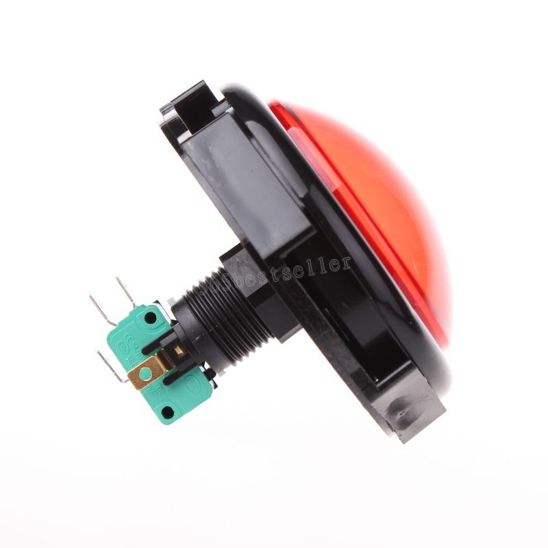 Arcade Game AC 250V 15A 80mm Dia Circular Push Button Red + Micro ...