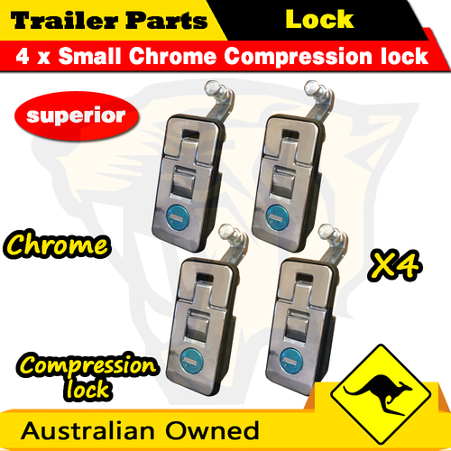 4x Small Chrome Compression lock, Push Latch, Tool Box, RV, Canopy ...