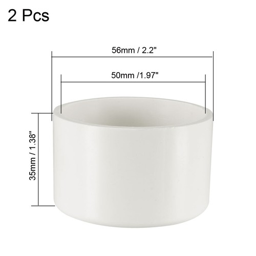 50mm PVC Pipe Cap Fitting, Slip Socket External End Caps 2 Pcs | eBay