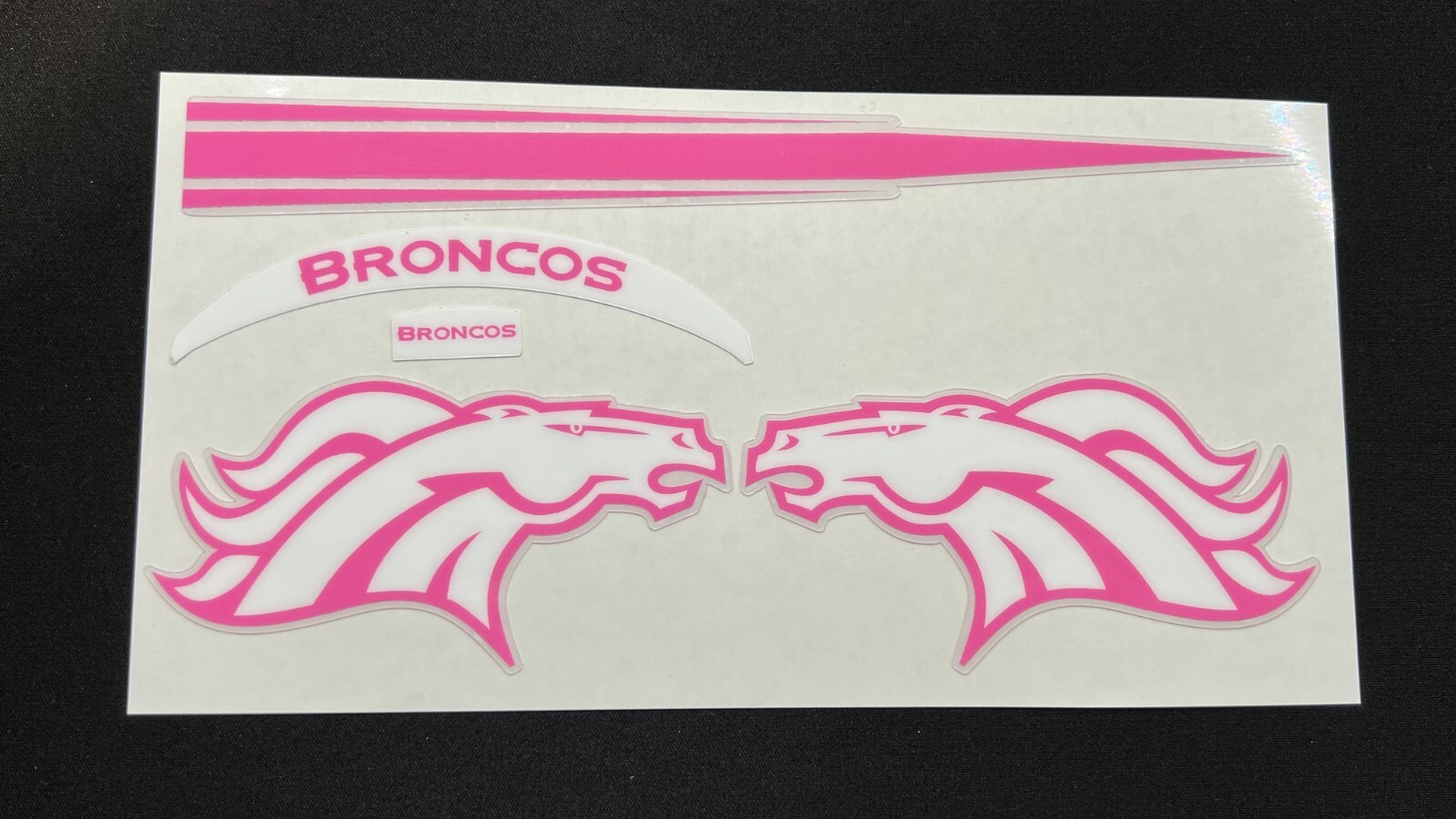 Denver Broncos Pink & White Mini Football Helmet Decal Set | eBay