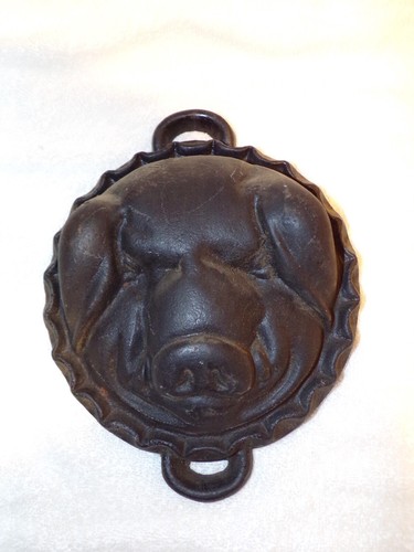Vintage Cast Iron Hog Pig Head Face Cheese Mold | eBay