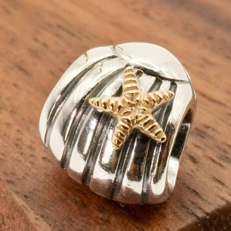 Pandora Shell Starfish 14K Silver Combo Charm 24 2281S | eBay