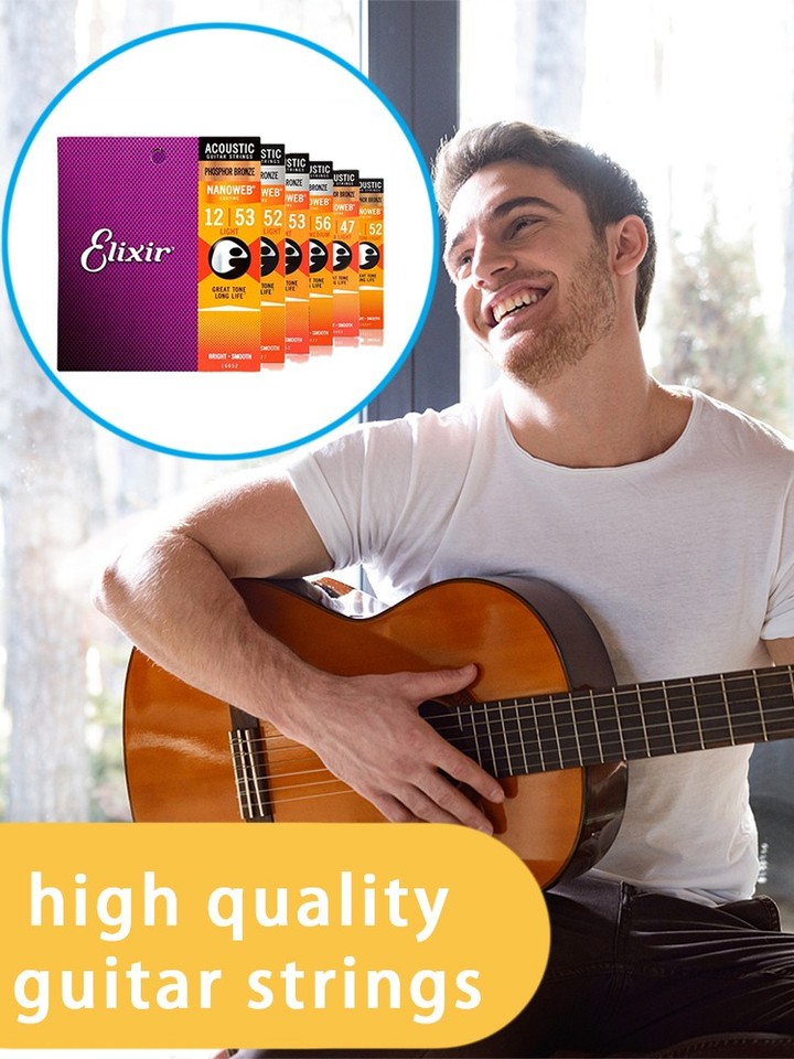 Elixir Strings Phosphor Acoustic Electric Guitar Strings - 16002 16052 ...