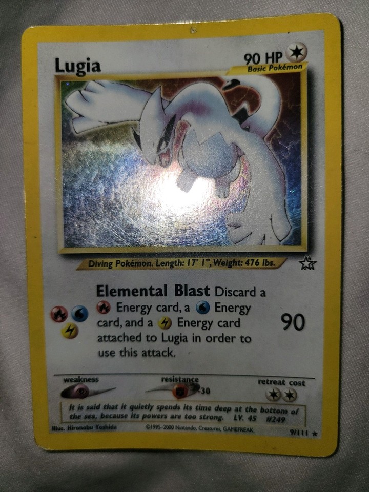 Lugia Neo Genesis Heavy Played Card Dent On Top Of Card Crease ...