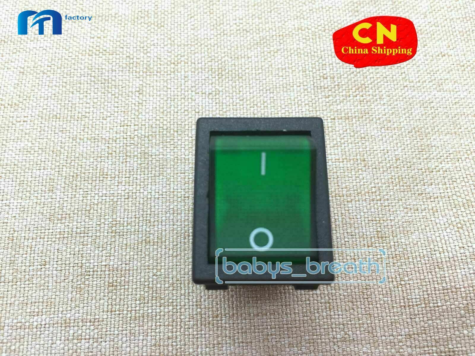 6 Pin Canal R Series Rocker Switch Green Double Pole 20A 16A 125V 250V ...