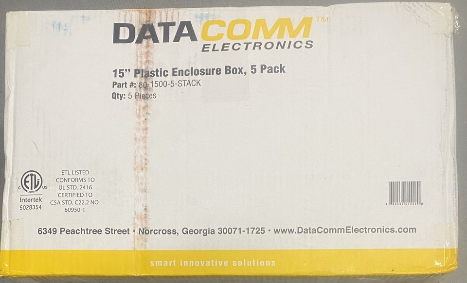 DataComm Electronics Plastic Enclosure Boxes White 15" 80-1500-5-STACK ...