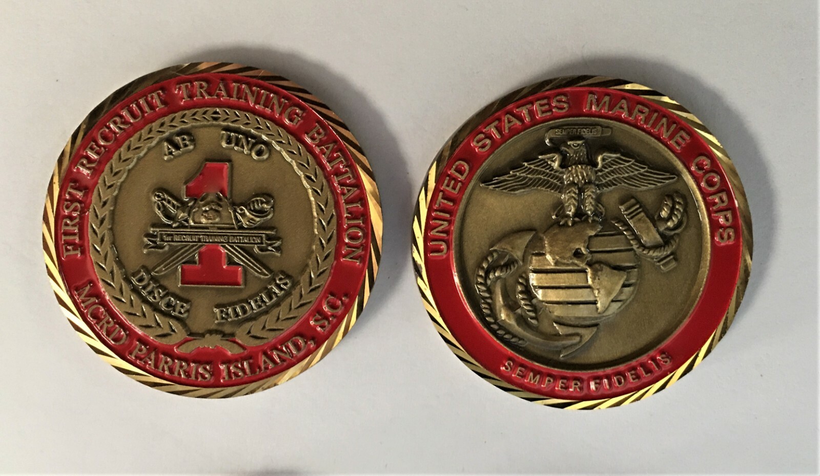 USMC Marine MCRD Parris Island 1st Recruit Battalion Challenge Coin OOH ...