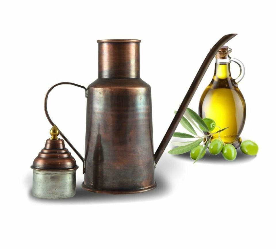 %100 Pure Copper HandMade Olive Oil Bottle oilcan oil feeder oiler | eBay