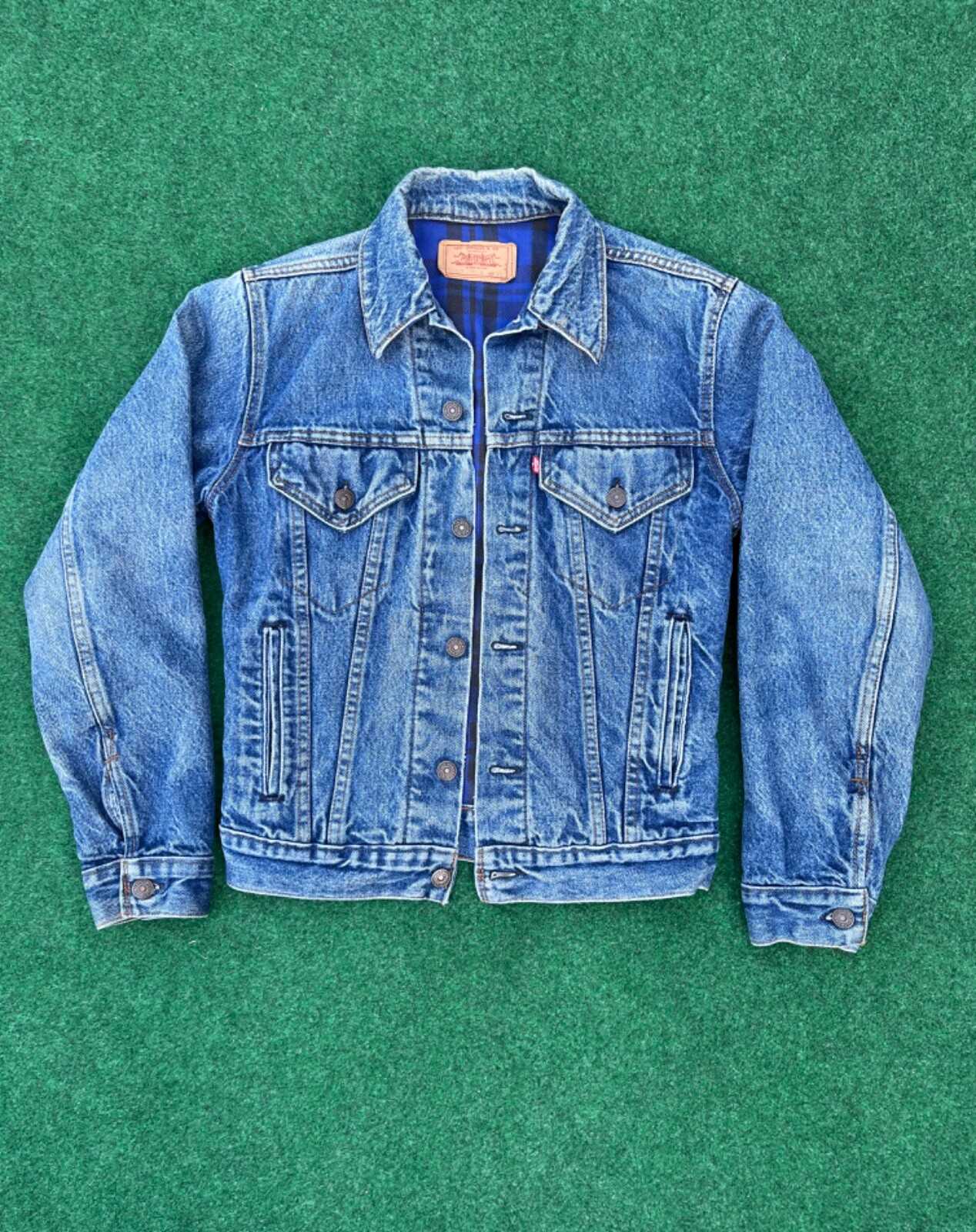 Vintage 80s Levi’s Flannel Lined Blue Denim Trucker J… - Gem