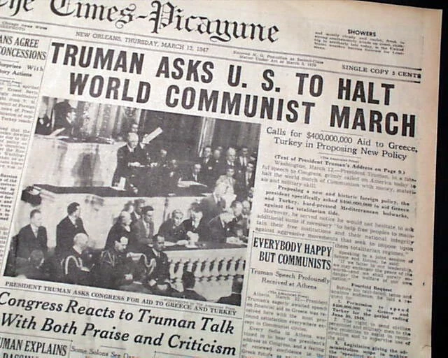 Truman Doctrine Map 1947