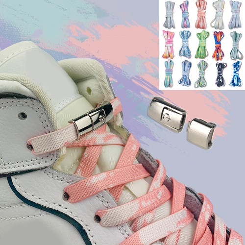 No Tie Shoe Laces Flat Elastic Rope String Shoelaces Lazy Easy No-tie ...