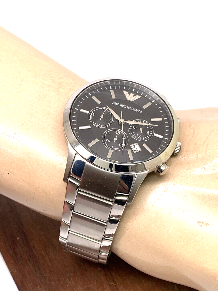 Emporio Armani Men's Watch AR2434 Quartz Chronograph Black Dial ...