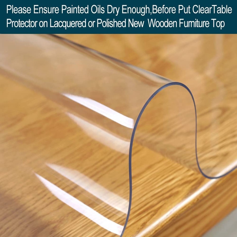 16x30 inch Clear PVC Office Desk Pad for Computer Vinyl Glass Table ...