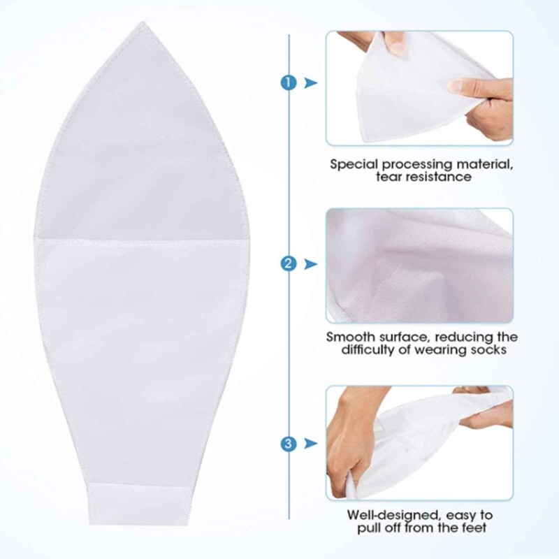 Open Toe Compression Sock Aid for Easy Slide 10-Piece Slip Stocking ...